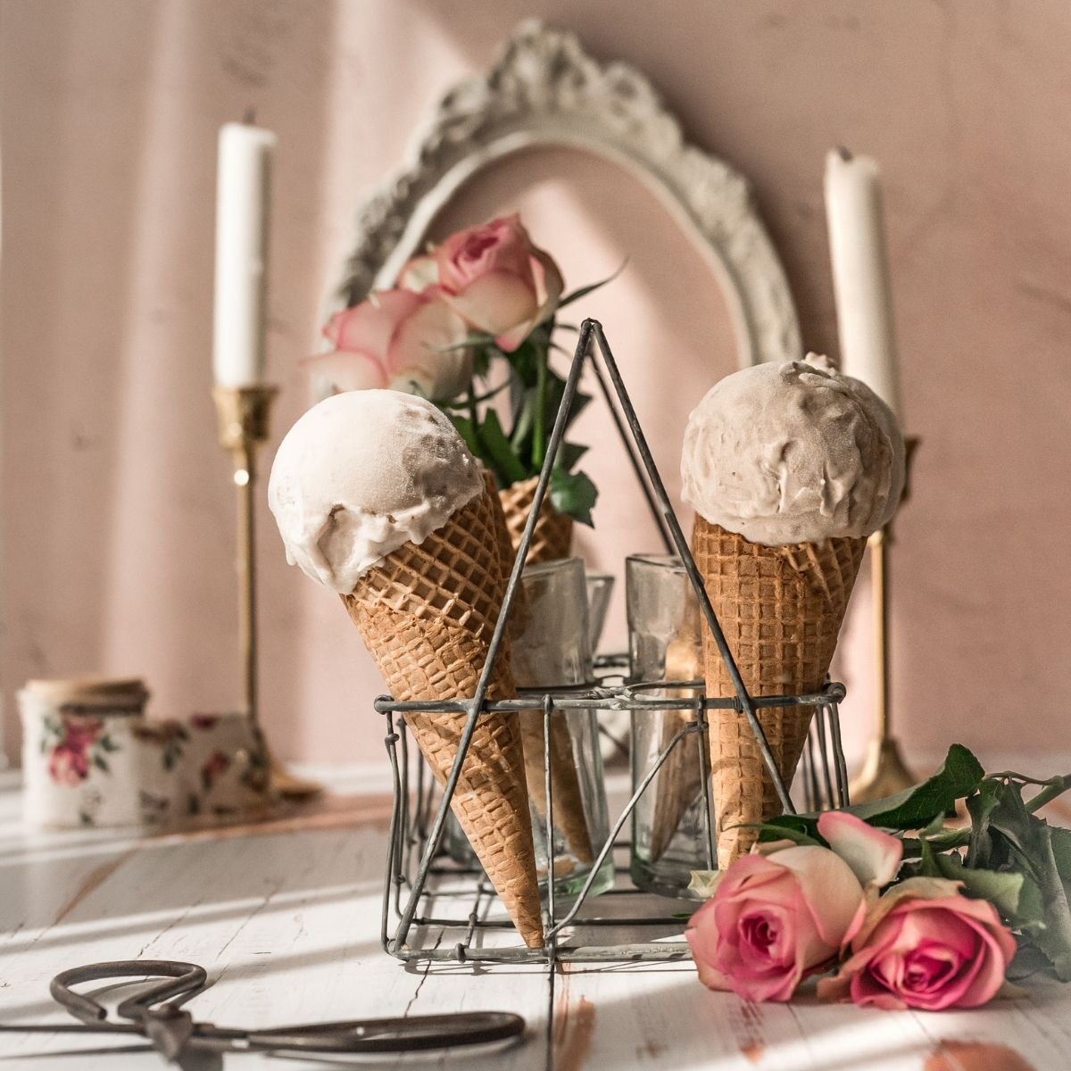 Homemade Rose Icecream - Frolic and Fare