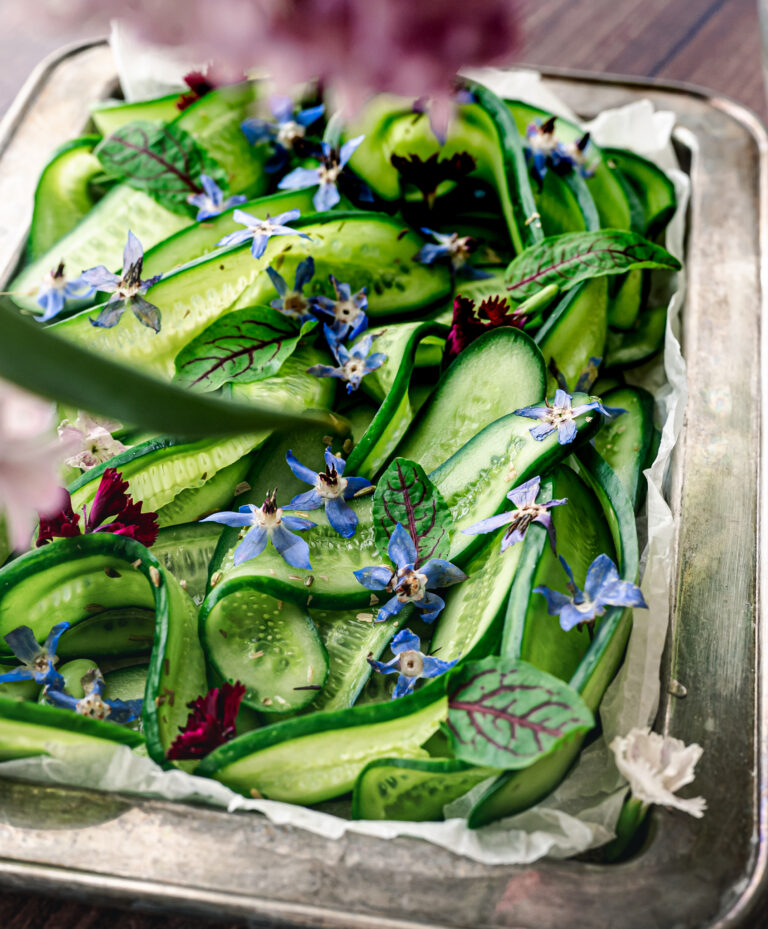 Refreshing Cucumber Borage Salad - Frolic & Fare