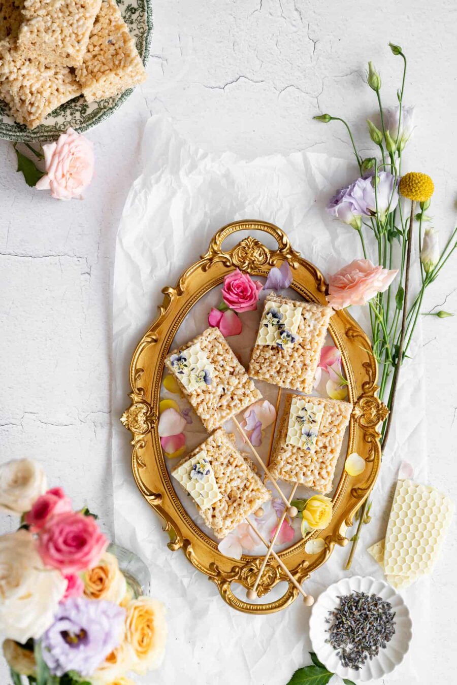 Lavender Lemon Rice Krispy Treats - Frolic & Fare