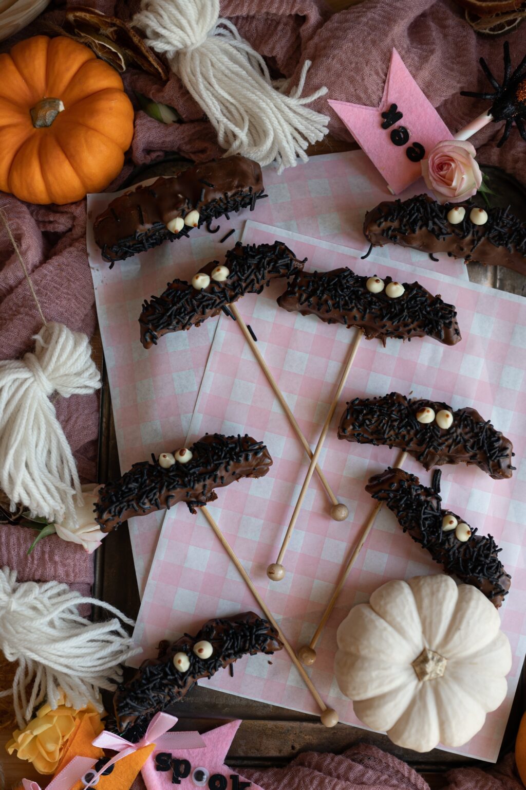 Chocolate Peanut Butter Bat Cookies - Frolic & Fare