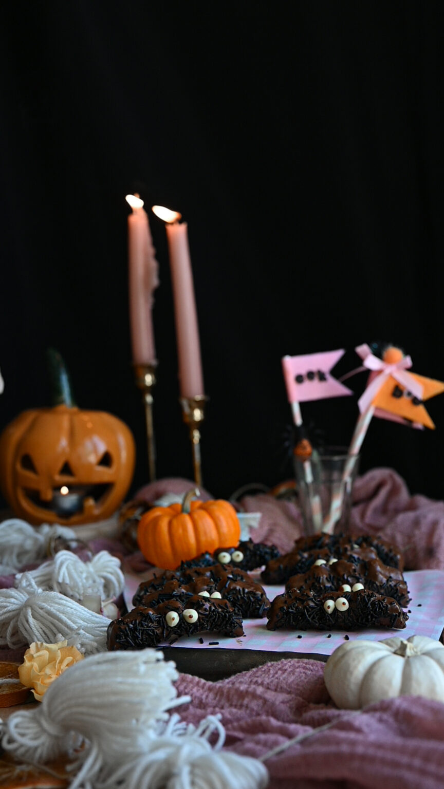 Chocolate Peanut Butter Bat Cookies - Frolic & Fare