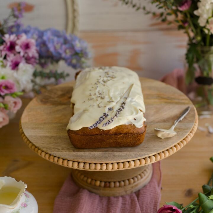 Lavender Banana Bread With Cream Cheese Icing - Frolic & Fare