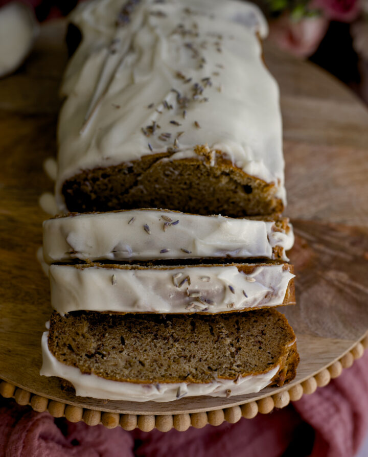 Lavender Banana Bread With Cream Cheese Icing - Frolic & Fare
